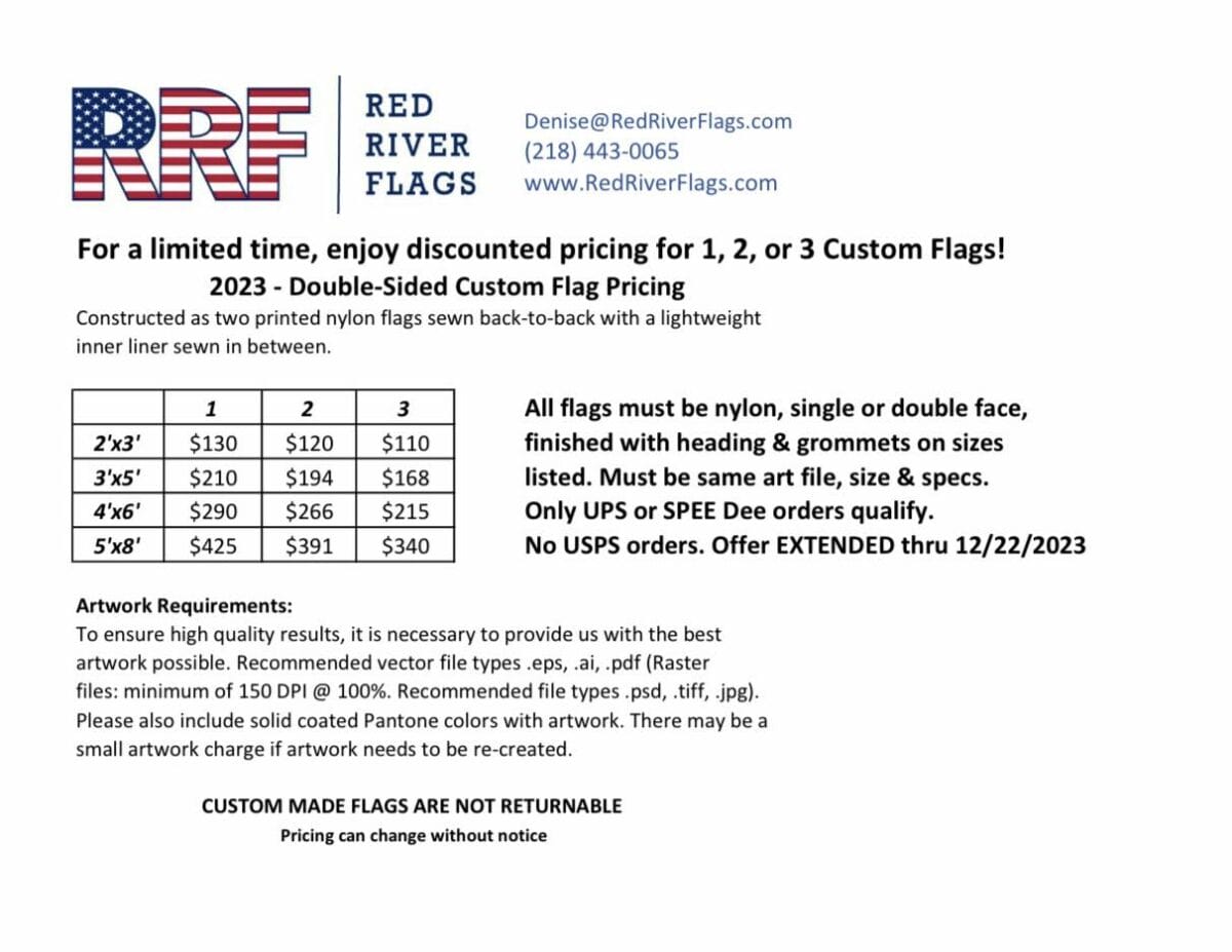 CUSTOM FLAG SALE EXTENDED! - Red River Flags
