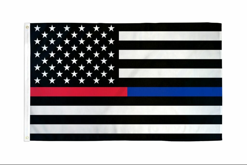 Thin Red and Blue Line Nylon Flag with Header and Grommets - Red River ...